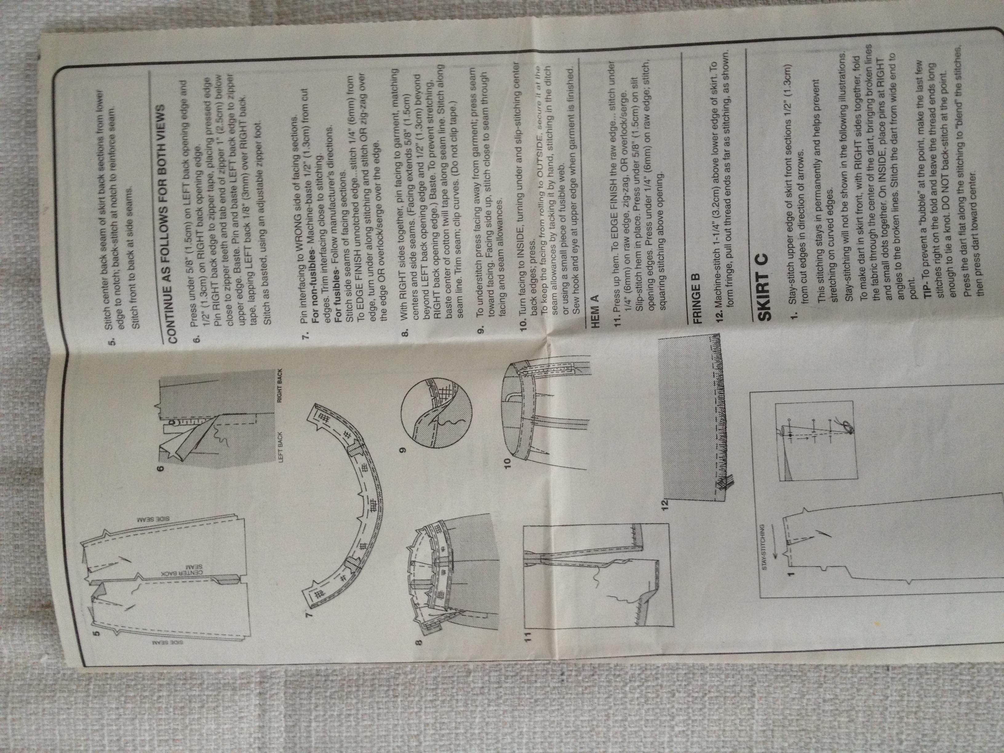 Pleat Underlay - sewing Simplicity patter 9823 Professor Pincushion